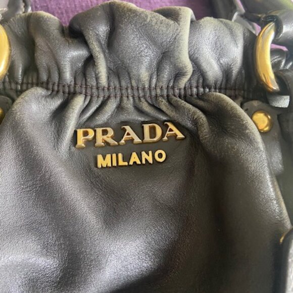 Prada | Bags | Prada Purse Gray Leather With Original Receipt | Poshmark